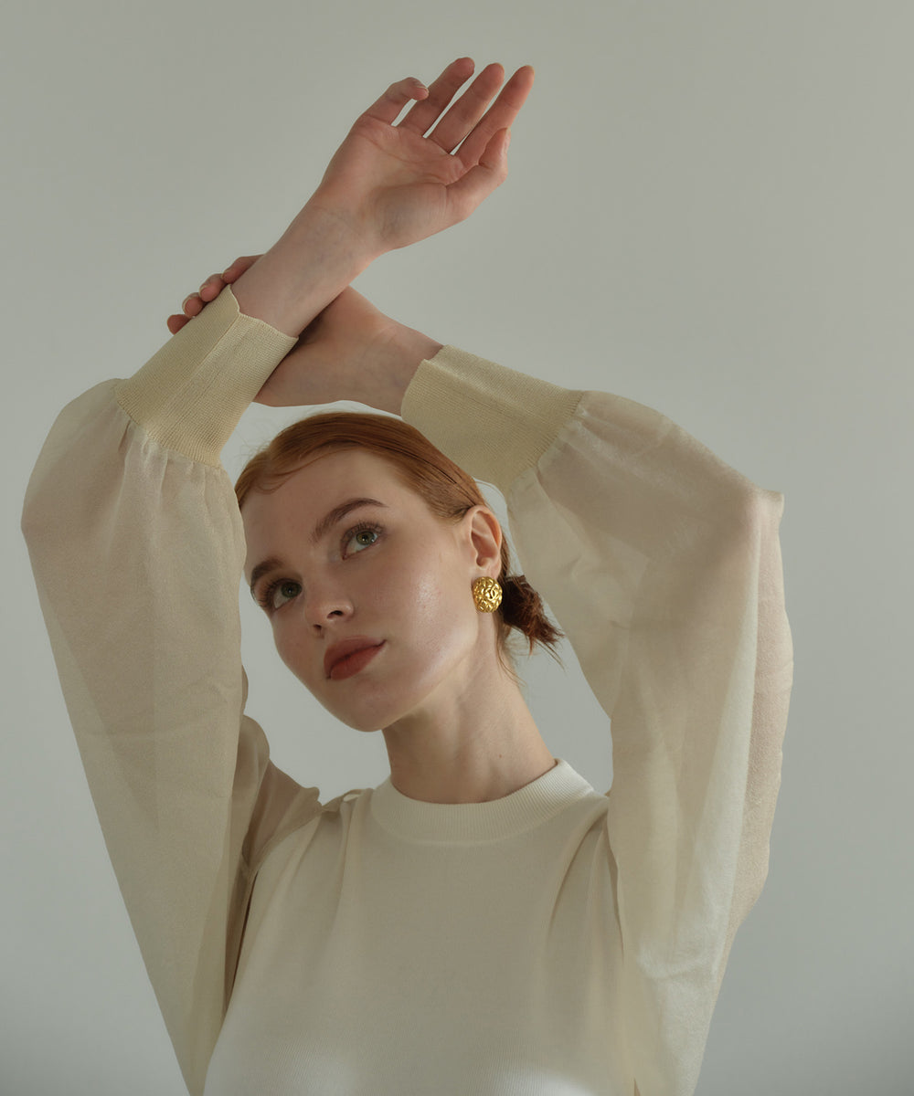 リブオーガンジーボレロ ボレロカーディガン ショートボレロ 結婚式 長袖 秋 冬 お呼ばれ｜ストール・ショール - ANDRESD