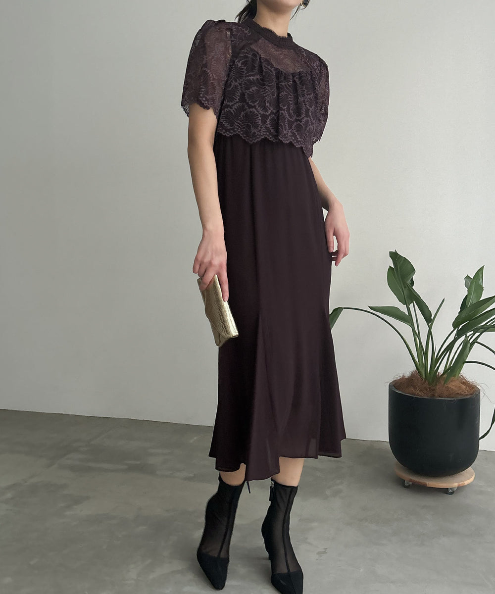 フレアレーススリーブマーメイドドレス 結婚式 二次会 成人式 同窓会 パーティードレス オケージョンドレス お呼ばれワンピース｜ワンピース - aity