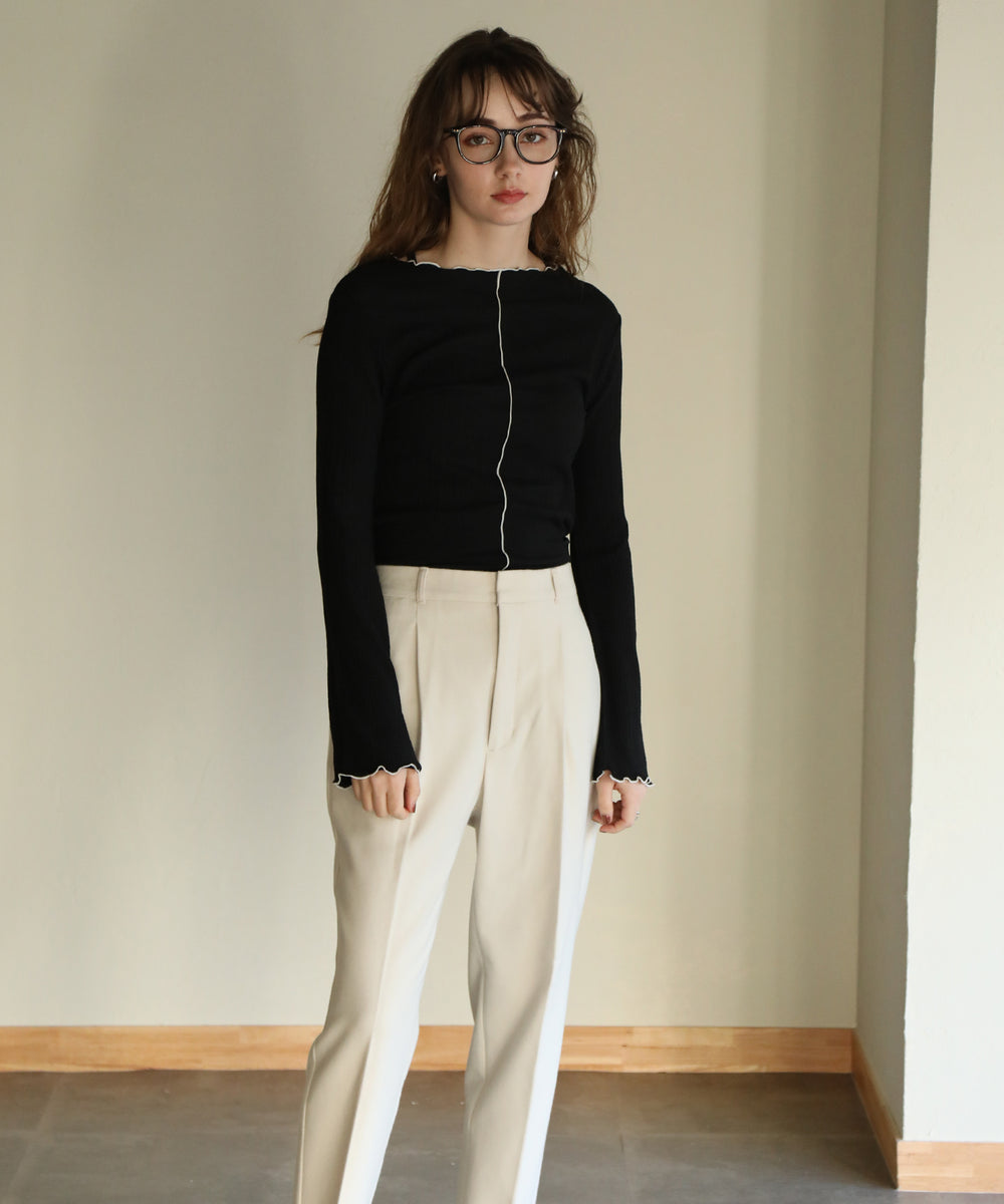 ハイネックトップス 配色メロー 2WAY｜Tシャツ - aity