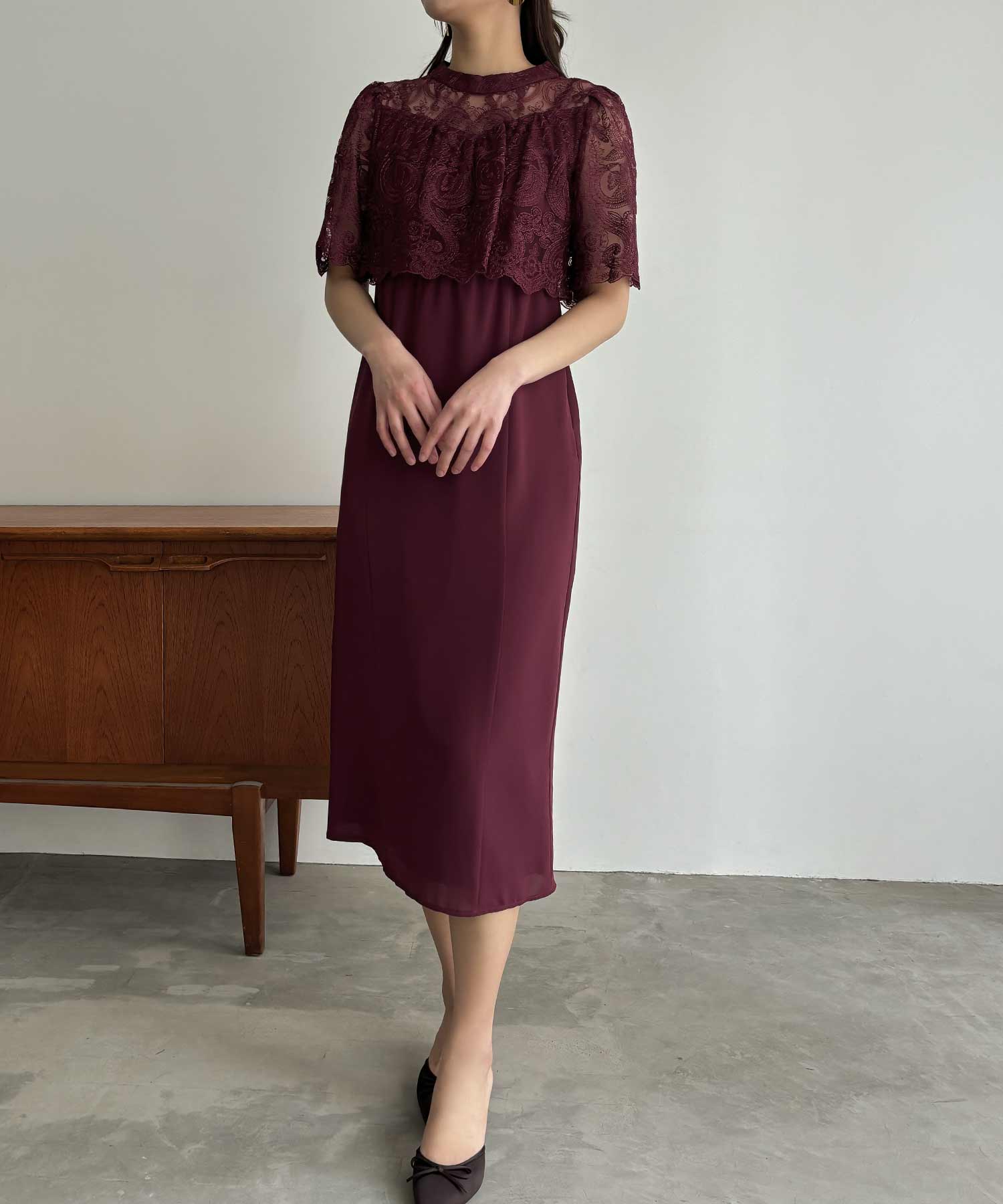 レースバックリボンIラインドレス 結婚式 二次会 成人式 同窓会 パーティードレス オケージョンドレス お呼ばれワンピース｜ワンピース - aity