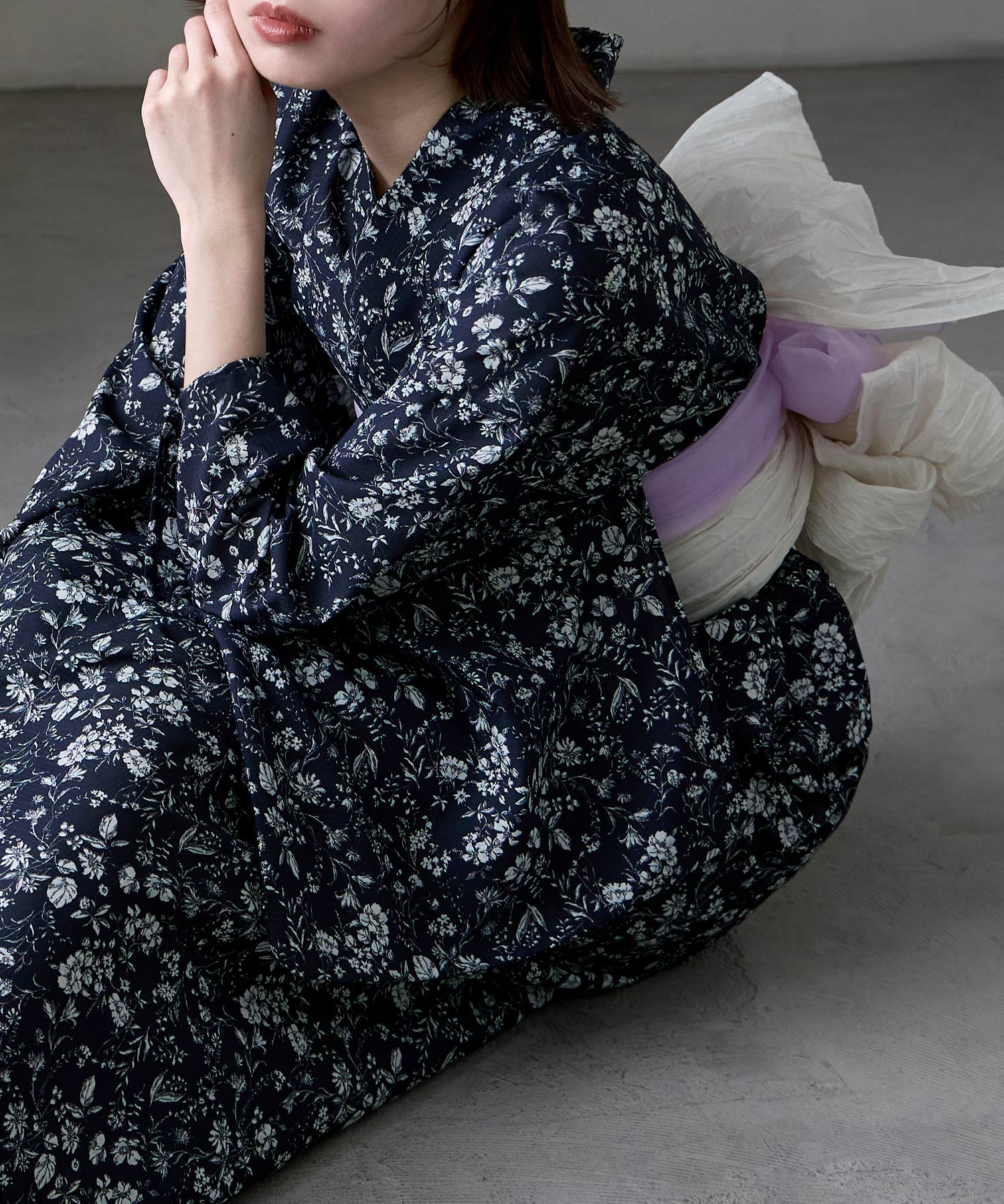 ワンピース綿浴衣 2点セット - asaka