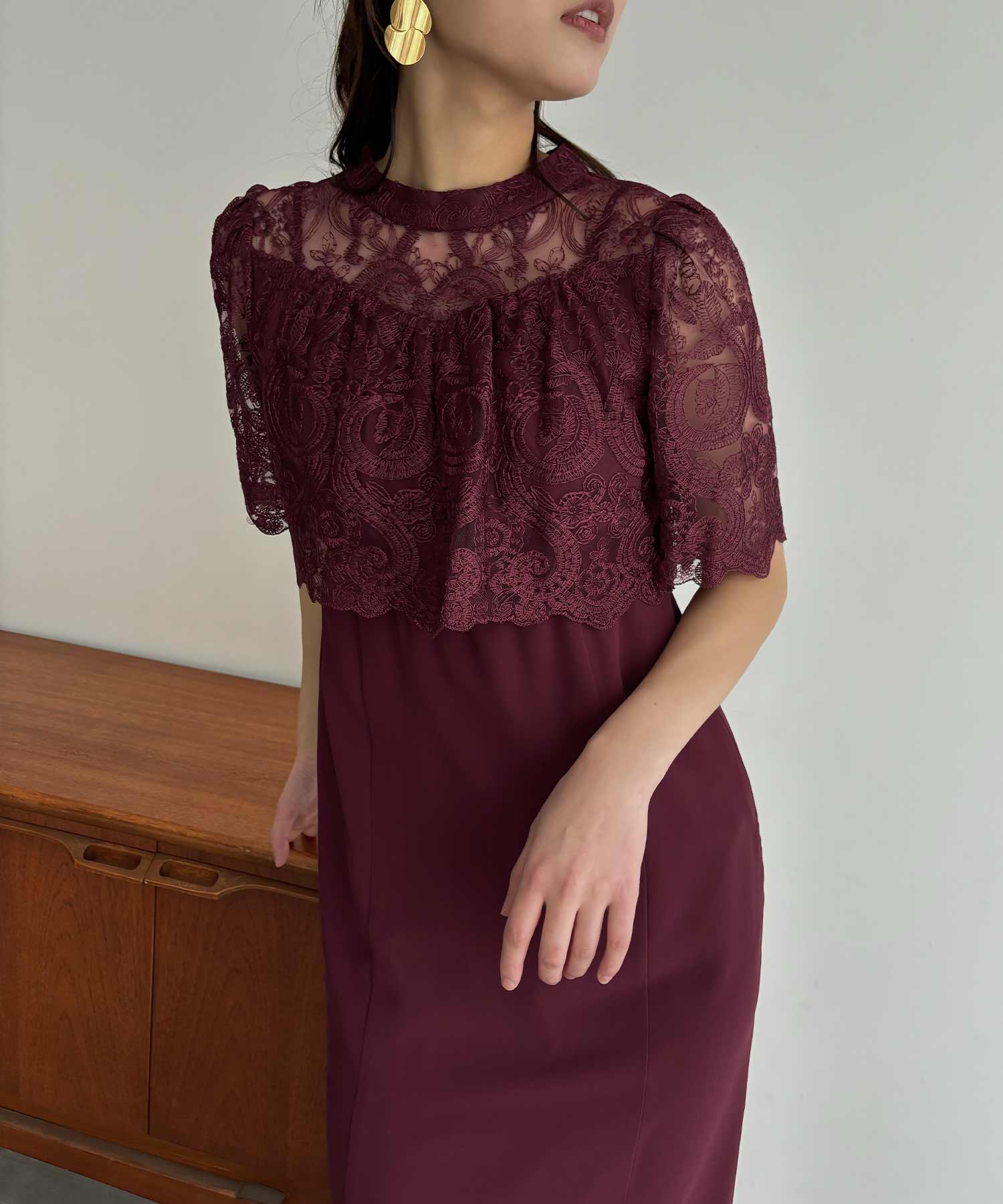 レースバックリボンIラインドレス 結婚式 二次会 成人式 同窓会 パーティードレス オケージョンドレス お呼ばれワンピース｜ワンピース - aity