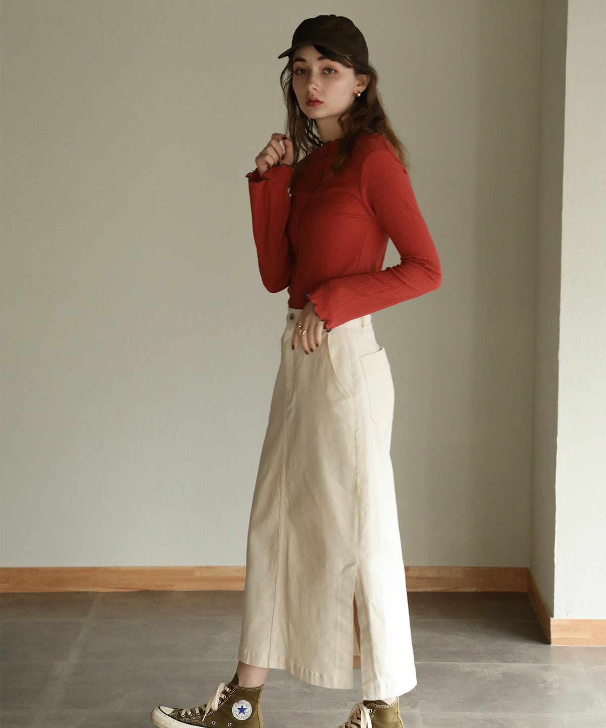 ハイネックトップス 配色メロー 2WAY｜Tシャツ - aity