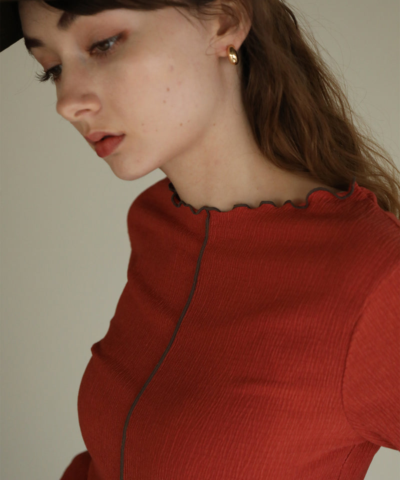 ハイネックトップス 配色メロー 2WAY｜Tシャツ - aity