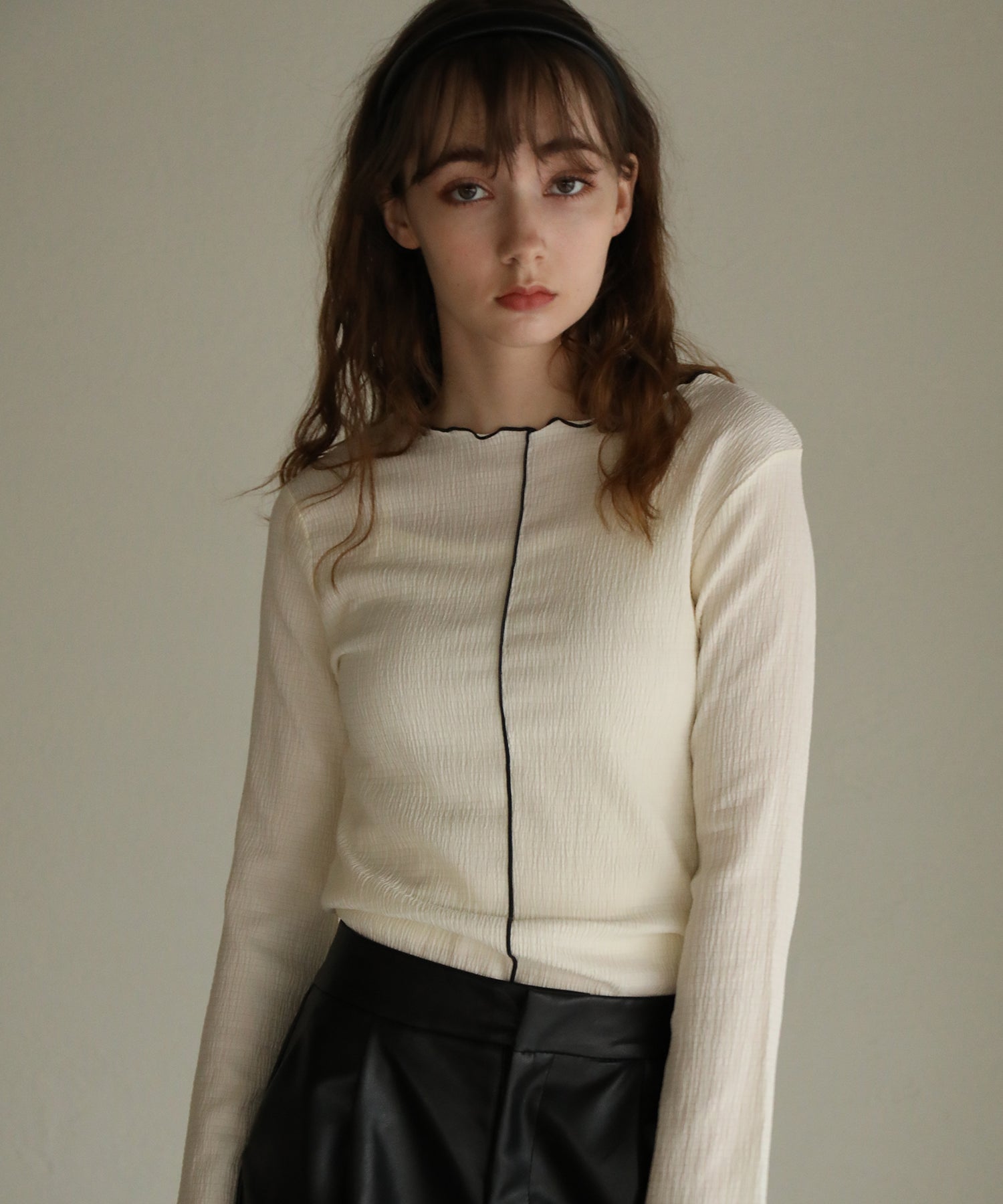 ハイネックトップス 配色メロー 2WAY｜Tシャツ - aity