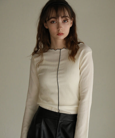 ハイネックトップス 配色メロー 2WAY｜Tシャツ - aity