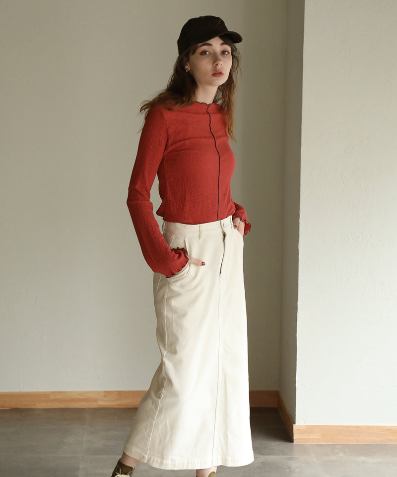 ハイネックトップス 配色メロー 2WAY｜Tシャツ - aity